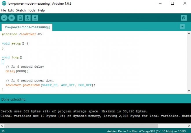 Testing Arduino Low Power Library with Pro Mini | REUK.co.uk